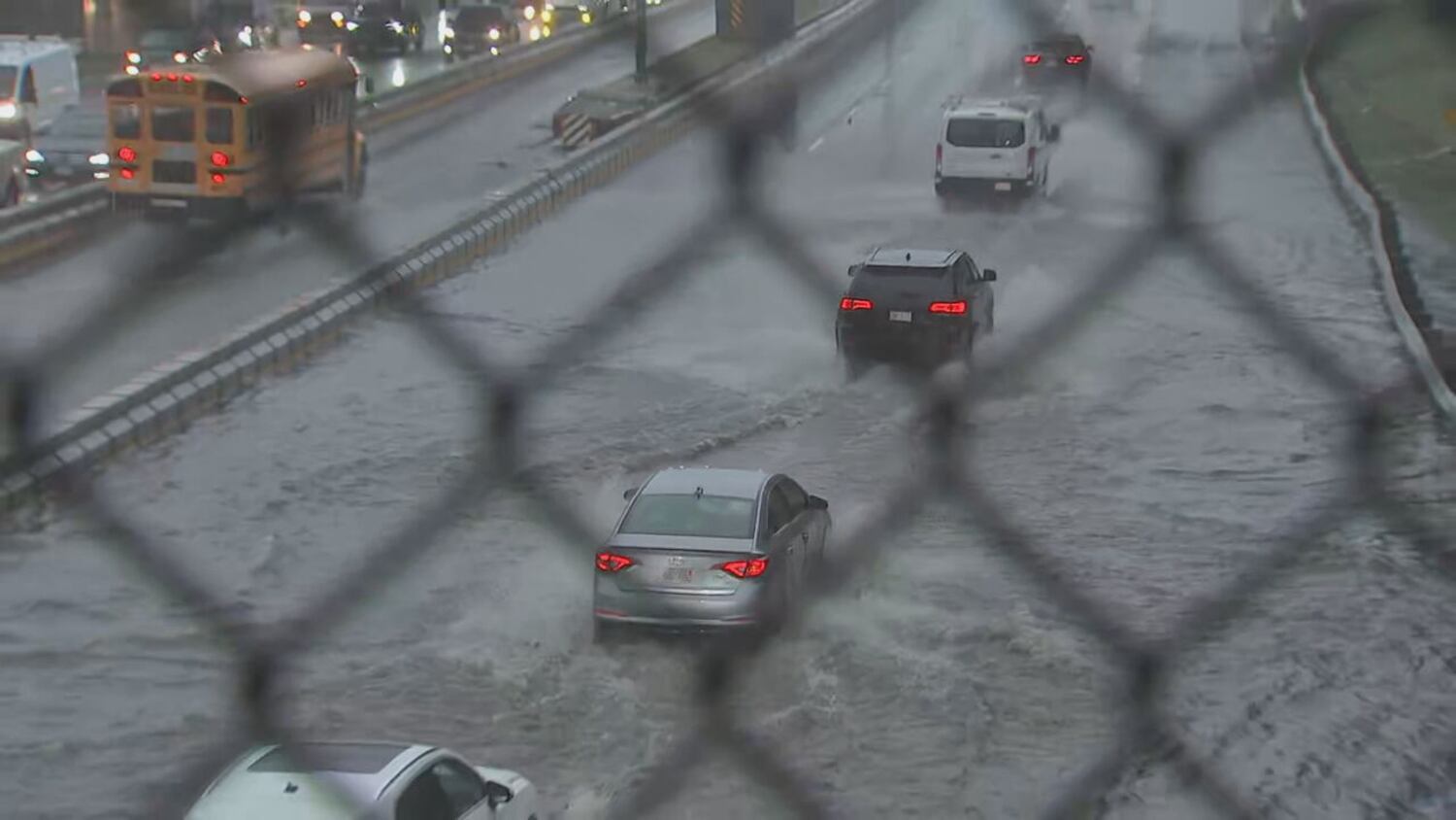 Photos: Flooding on Interstate 93 in Quincy-Milton area – Boston 25 News